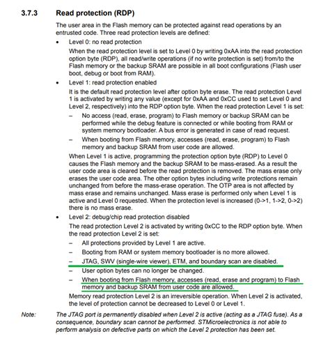 If Rdp Is Set To Level 2 It Disables The Read And Stmicroelectronics Community