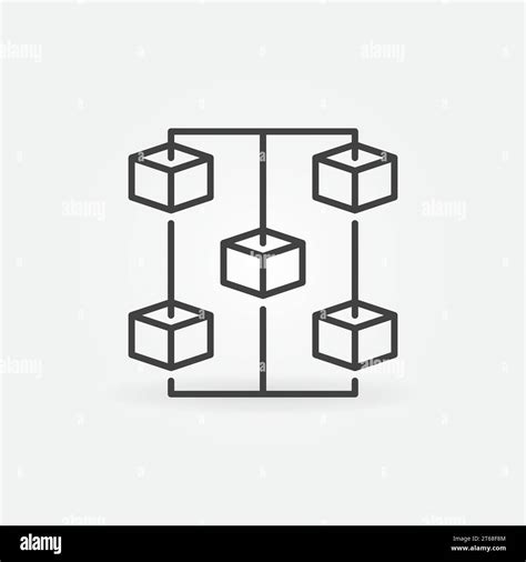 Blockchain Vector Thin Line Concept Icon Block Chain Network Linear