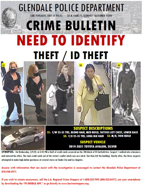 Gpd Is Seeking Help Identifying Suspects Glendale Police Department