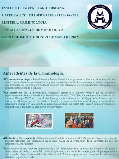 La Evolución Histórica De La Criminología De Los Primeros Pensamientos