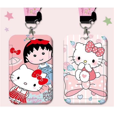 Hello Kitty Card Holder With Lanyard Hard Case Card Holder Id Card