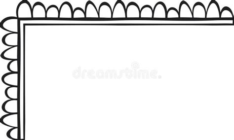 L Shaped Border With Curved Lines Stock Illustration Illustration Of Doodle Abstract