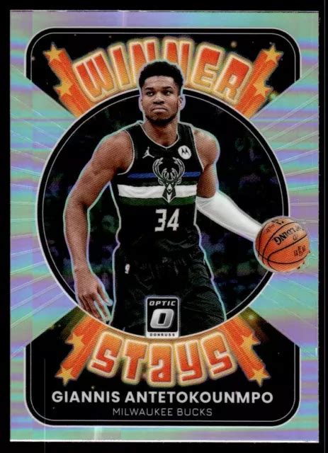 Giannis Antetokounmpo 2021 22 Donruss Optique Gagnant Reste Holo I19 1