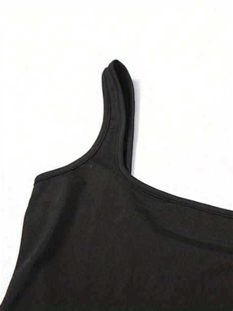Solid Unitard Romper Shein Usa