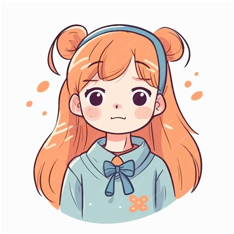 Premium Vector Little Kawaii Girl Illustration Flat Colors Vector
