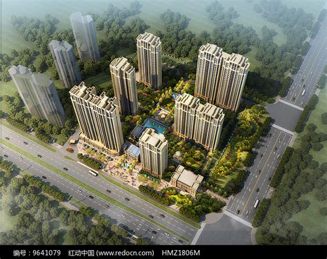 小区景观鸟瞰图