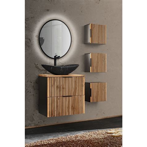 Lomadox Badmöbel Set Xanten 56 Spar Set 5 St Anthrazit Wotan