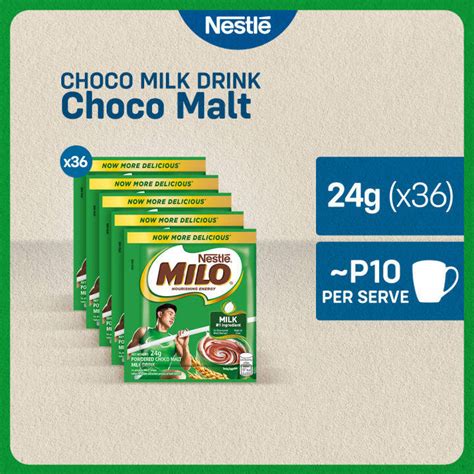 Milo Powdered Choco Malt Milk Drink 24g Pack Of 36 Lazada Ph
