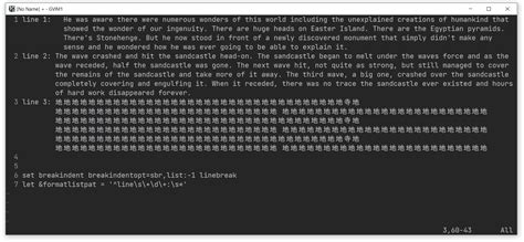 Wrapping The Indent Of Wrapped Lines Vi And Vim Stack Exchange