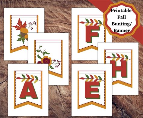 Fall Printable Buntingbanner Autumn Decoration Create Your Own Fall