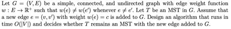 Solved Let G V E Be A Simple Connected And Undirected Chegg