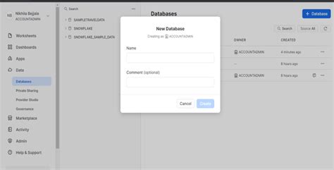 How To Create A Database And Tables In Snowflake Using Portal Helical