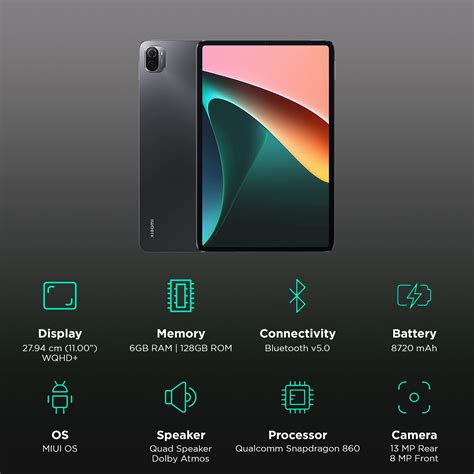 Buy Xiaomi Pad 5 Wifi Android 11 MIUI Tablet 11 Inches 6GB RAM 128GB