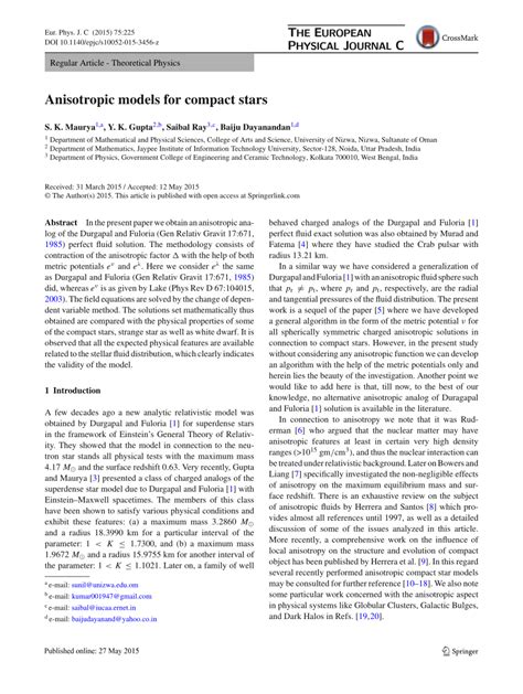 Pdf Spherically Symmetric Charged Compact Stars