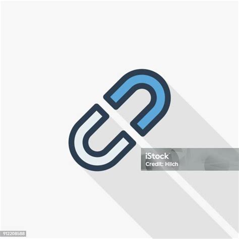 互聯網連結 斷鏈細線平顏色圖示線性向量符號彩色長陰影設計向量圖形及更多商標圖片 商標 超鏈結 互聯網 Istock
