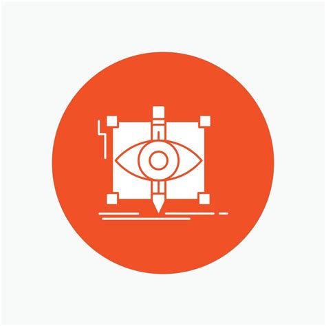 Design Draft Sketch Sketching Visual White Glyph Icon In Circle