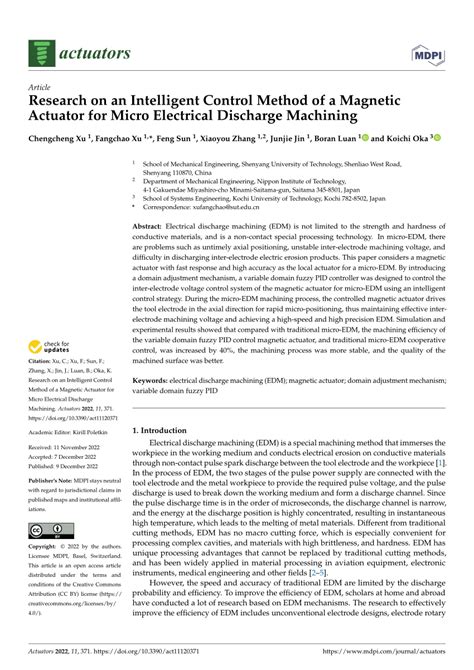 Pdf Research On An Intelligent Control Method Of A Magnetic Actuator