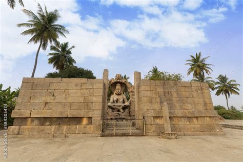 Historic Lakshmi Narasimha Temple With Statue Built In 1528 At Hampi