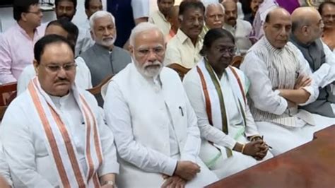Droupadi Murmu Files Prez Poll Nomination Pm Present Amid Ndas Show