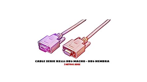 Cable Serie RS232 DB9 Macho DB9 Hembra 3 M Beige Distribuido Por CABLEPELADO YouTube