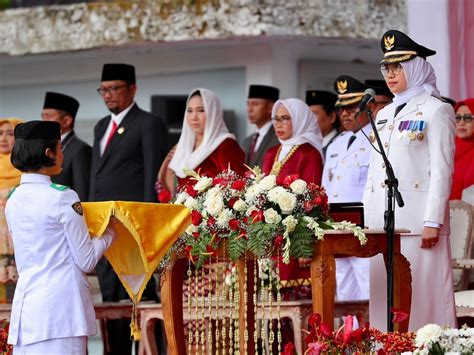 Meski Diguyur Hujan Upacara HUT Ke 78 RI Di Banyuwangi Berlangsung Khidmat