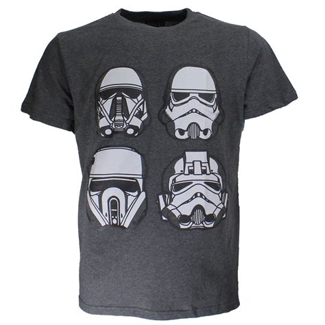 Star Wars Storm Trooper T Shirt Four Masks Grey