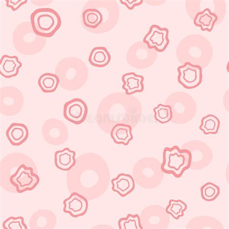 Abstract Seamless Pattern With Repeating Rounded Shapes Endless Girly Print Drawn By Hand