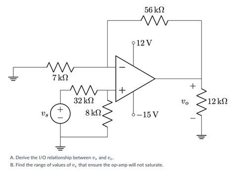 Solved A Derive The I O Relationship Between Vs And Vo B Chegg Com