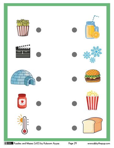 Connect Things That Belong Together Worksheet Free Printable Puzzle Games