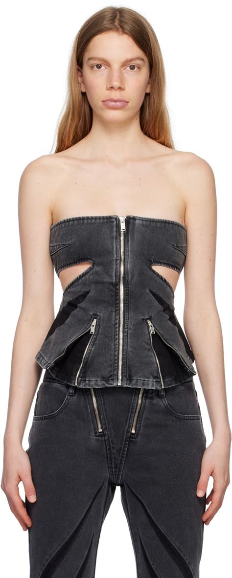 Dion Lee Black Corset Tank Top Dion Lee