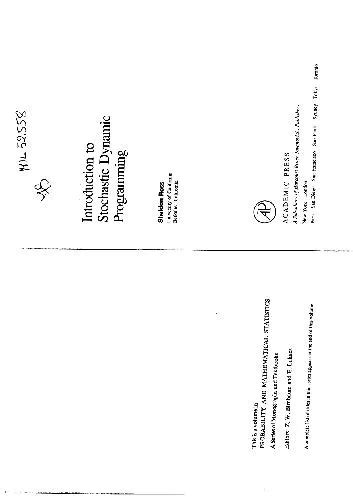 Introduction To Stochastic Dynamic Programming Probability And Mathematical Statistics