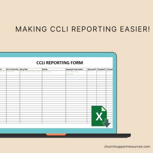 CCLI Reporting Record Sheet Church Resources