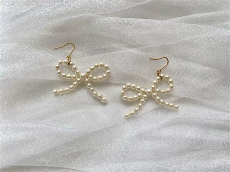 パールリボンピアスの作り方 めいのハンドメイドアクセサリーブログ Handmade