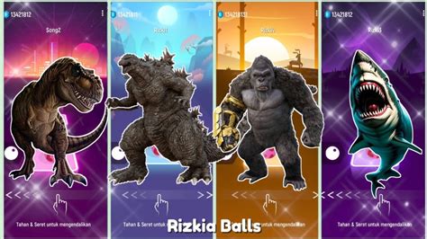 🦖 Jurassic World Vs Godzilla Vs Kingkong Vs Megalodon Tiles Hop