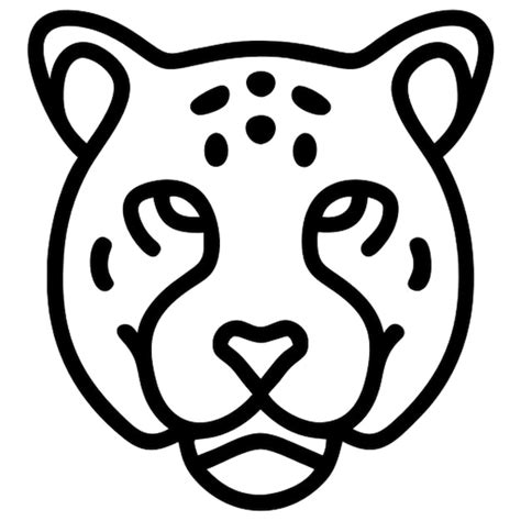Premium Vector Amur Leopard Portrait Icon Outline