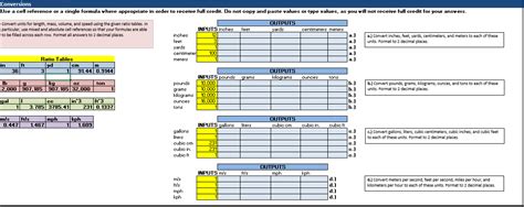 Solved Conversions Use A Cell Reference Or A Single Formula Chegg Com
