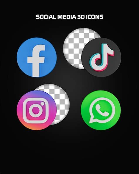 Premium Psd Social Media 3d Icons