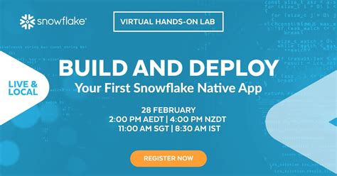Snowflake On Linkedin Virtual Hands On Lab Build And Deploy Your