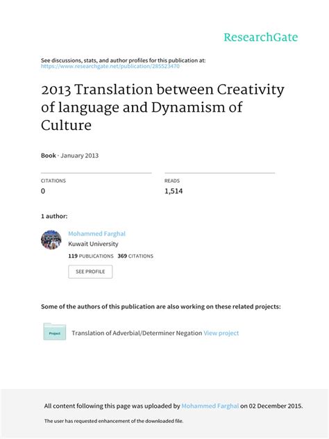 2013 translation between creativity of language and dynamism of culture