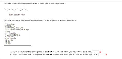 Solved You Need To Synthesize Butyl Isobutyl Ether In As
