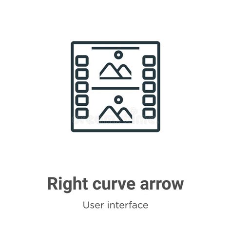 Right Curve Sign Icon In Filled Thin Line Outline And Stroke Style Vector Illustration Of Two