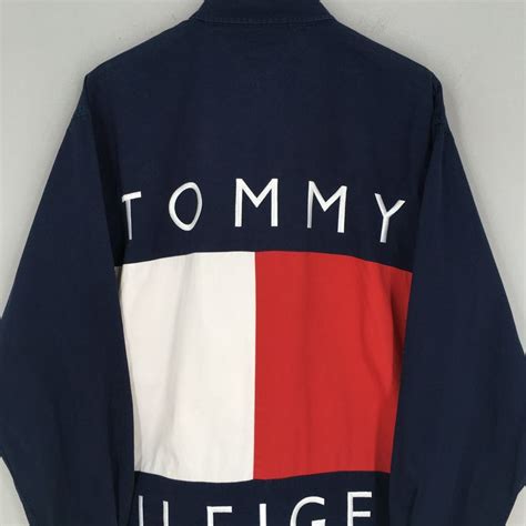 Vintage 1990s Tommy Hilfiger Oxfords Mens Large Tommy Jeans Big Flag