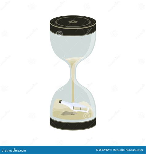 Message In A Bottle In Sandclock And Hourglass Stock Vector