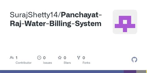 Github Surajshetty Panchayat Raj Water Billing System