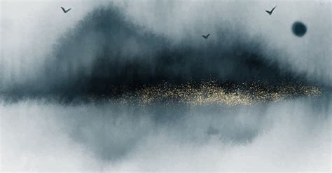 경치 경치가 좋은 고요한 골드 관념적인 교활한 균형 그라데이션 대조 디지털 아트 명상 적 몽환 미니멀리스트 미묘한 미술 부드러운 비주얼 비행