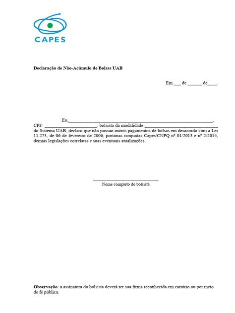 DeclaraÇÃo AcÚmulo Pdf