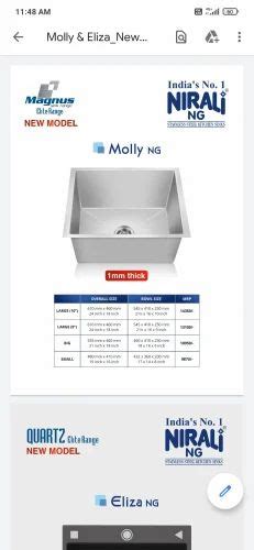 Molly Nirali Ng Kitchen Sink At ₹ 10000 Piece Nirali Kitchen Sinks In Jaipur Id 2851183168288