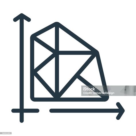 삼각형 의 다각형 차트 얇은 선 아이콘 사용자 인터페이스 개념 격리 윤곽선 사인의 기하학적 다각형 선형 아이콘입니다 웹 디자인 및 앱에 대한 벡터 그림 기호 요소입니다 0