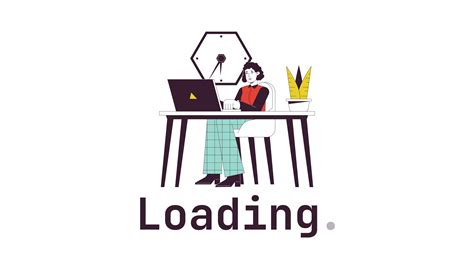 Office Worker Loader Animation Office Woman Typing On Keyboard At
