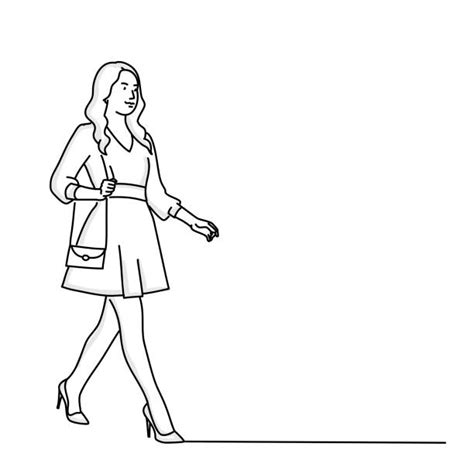 410 Girl Walking On Sidewalk Stock Illustrations Royalty Free Vector